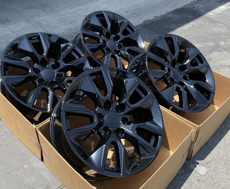20" Chevy Silverado 1500 rims wheels black Factory Sierra OEM Tahoe ...