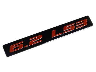 VMS 1 CHEVY 6.2 LS3 ENGINE ALUMINUM EMBLEM RED BLACK | eBay