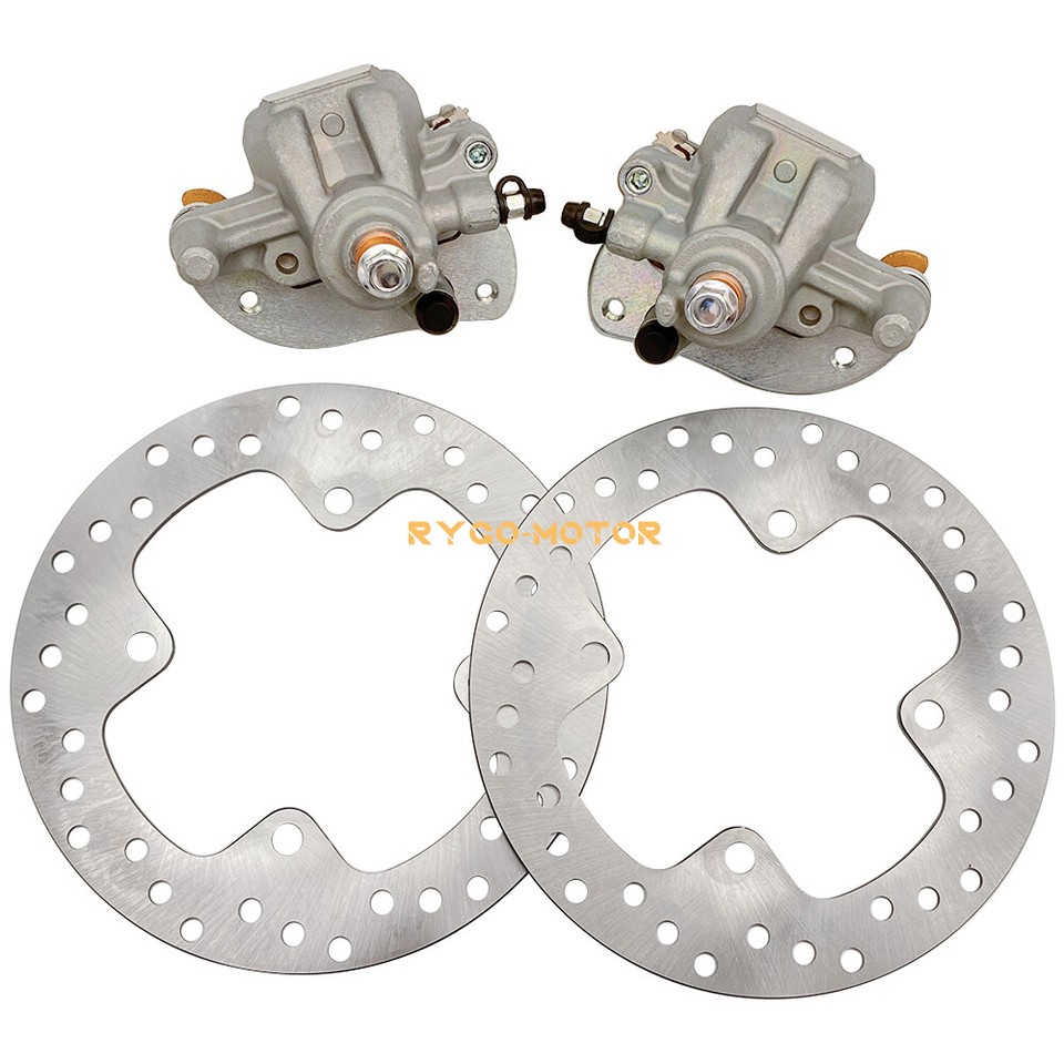 Rear Brake Calipers w/Pads &Brake Rotors for Yamaha Grizzly 700 YFM700 ...