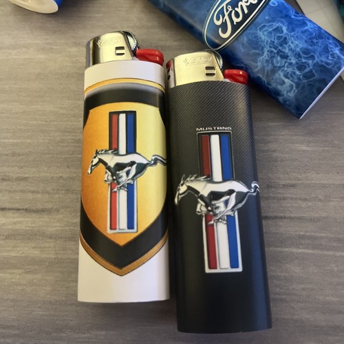 New 2 Custom Bic Lighters Ford Mustang Car Logo Super Car Great Emblem ...