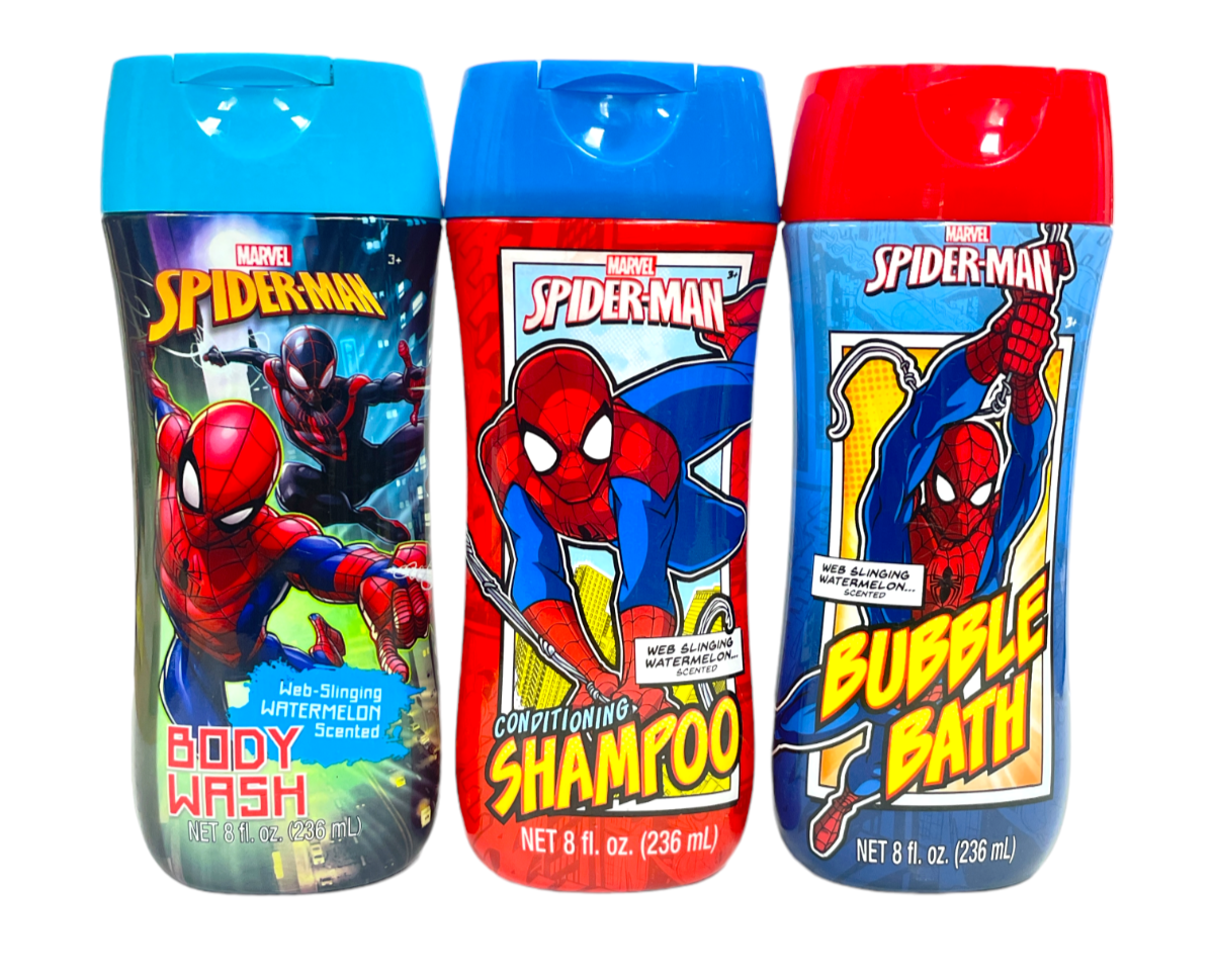 Marvel Spider-Man Set, Body Wash + Shampoo + Bubble Bath (8fl/236ml ...