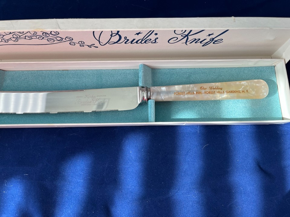 Vintage 1962 Bride's Knife Wedding Kirk's MOP Forged Steel Sheffield ...