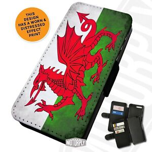 Printed Faux Leather Flip Phone Case For Samsung - Worn-Welsh-Dragon ...