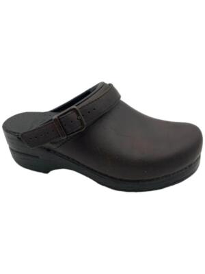 Dansko Open-Back Leather Clogs Ingrid Brown/Black | eBay