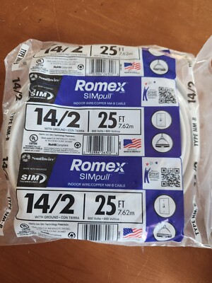 25 ft 14 2 Romex Wire ROMEX SIMPULL. NEW UNOPENED PACKAGE | eBay