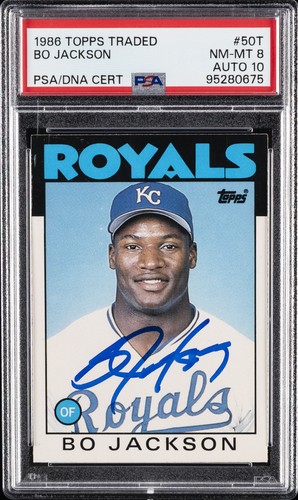 1986 TOPPS TRADED #50T BO JACKSON ROOKIE RC PSA 8 AUTO 10 | eBay