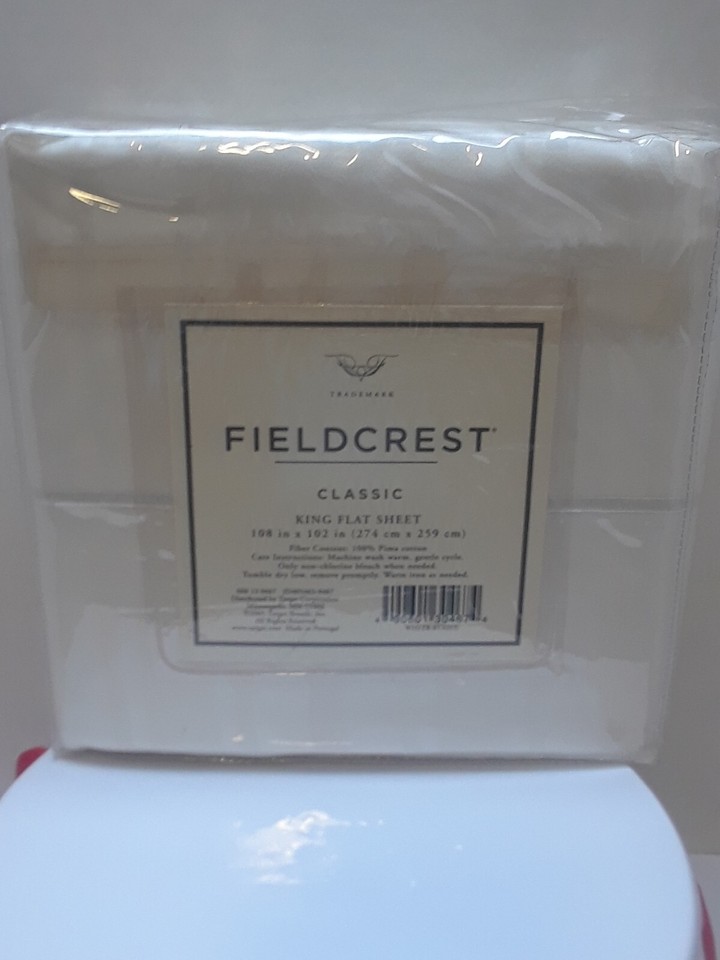 Fieldcrest Classic White 300TC. KING Flat Sheet 100% Pima Cotton NEW ...