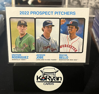 GRAYSON RODRIGUEZ JACKSON JOBE BRAYAN BELLO 2022 Topps Heritage Rookie ...