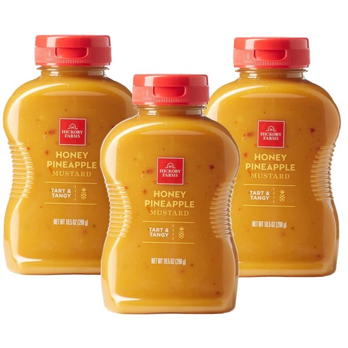 Hickory Farms Honey Pineapple Mustard 3 Pack Gourmet Condiment 10.5 ...
