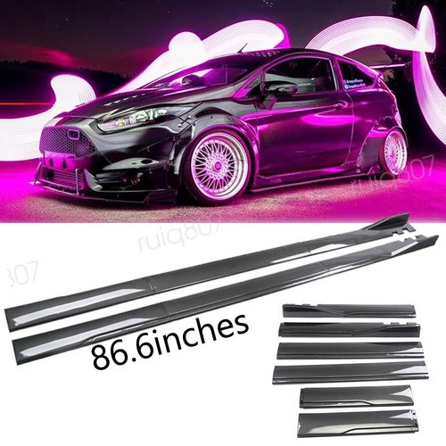For Ford Fiesta S SE ST 86.6"/2.2m Side Skirt Extension Rocker Lip Body ...