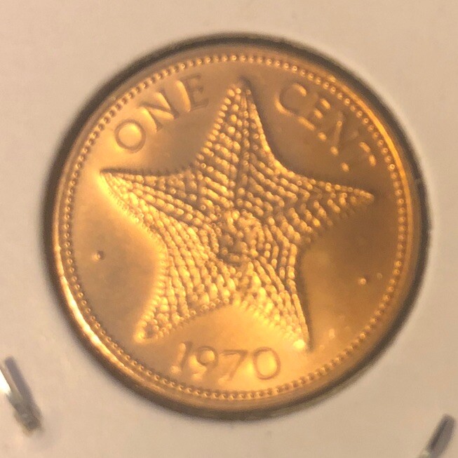 1970 BAHAMAS 1 CENT UNCIRCULATED COIN-19MM-KM#15-LOW MINTAGE-125,000 ...