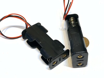 2 Pieces AA battery holder Double Layers Back to Back 2 wire leads 3v ...