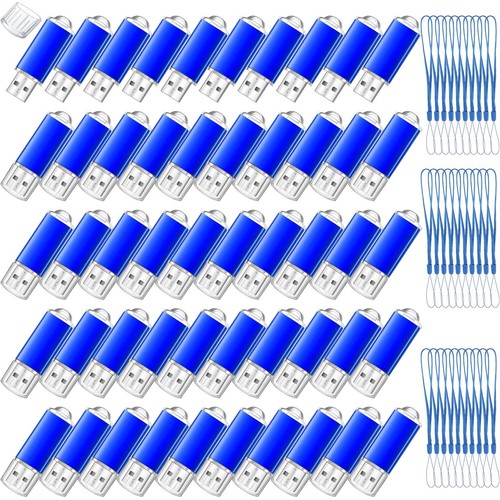 50 Pack USB 2.0 Flash Drives Bulk Blue Portable Thumb Drive with Hat ...