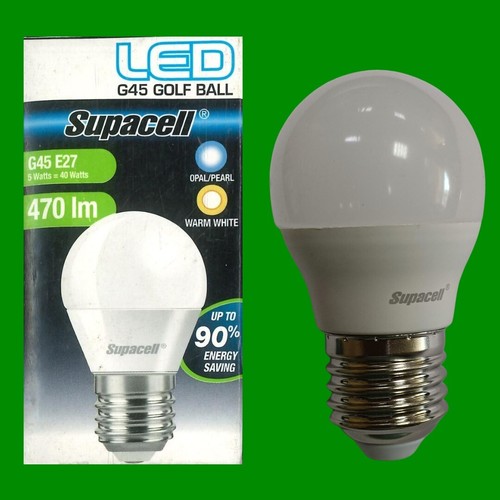 5W (=40W) supacell LED Golf G45 Rund 2700K Warmes Weiß Glühbirne,Es ...