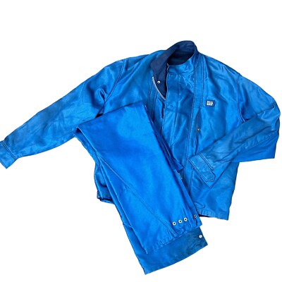 vintage full bore blue motorcycle suit size medium antron nylon jacket ...