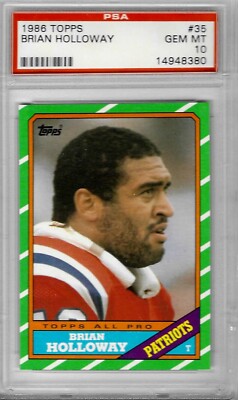 1986 Topps #35 Brian HOLLOWAY - PSA 10+++ Patriots | eBay
