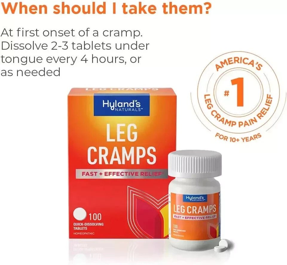 Hyland'S Leg Cramps Quick Dissolving Tablets Natural Pain Relief No ...