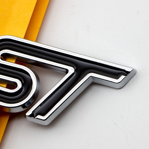 3D Metal Black ST Front Grille Car Emblem + Chrome Rear Lid Sport Turbo ...