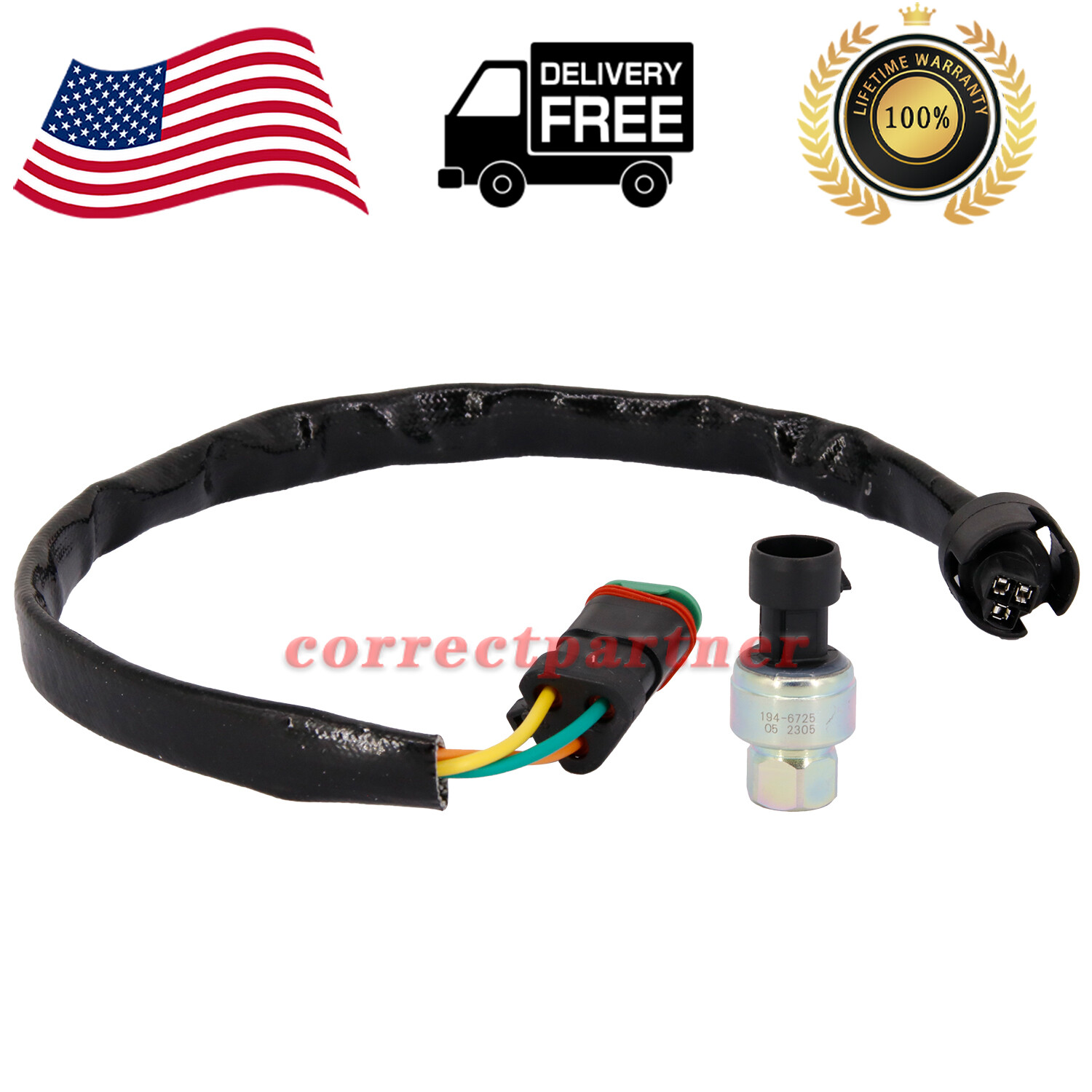 OIL PRESSURE SENSOR 9047027 1946725 Fits CATERPILLAR C15 MXS BXS ...