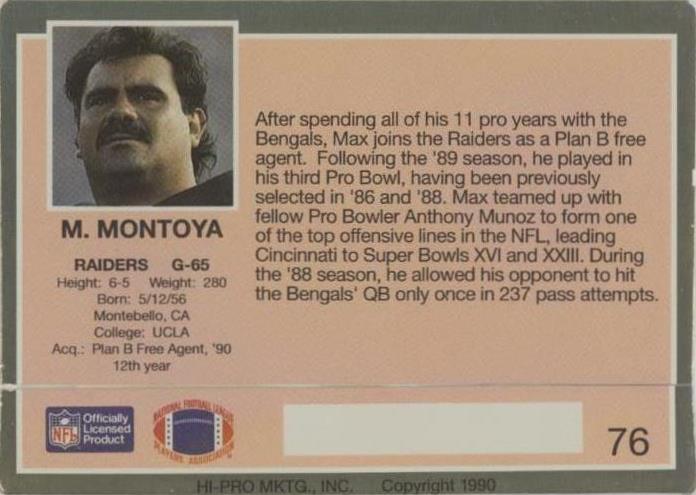 1990 Action Packed Rookie Update Max Montoya #76 for sale | eBay