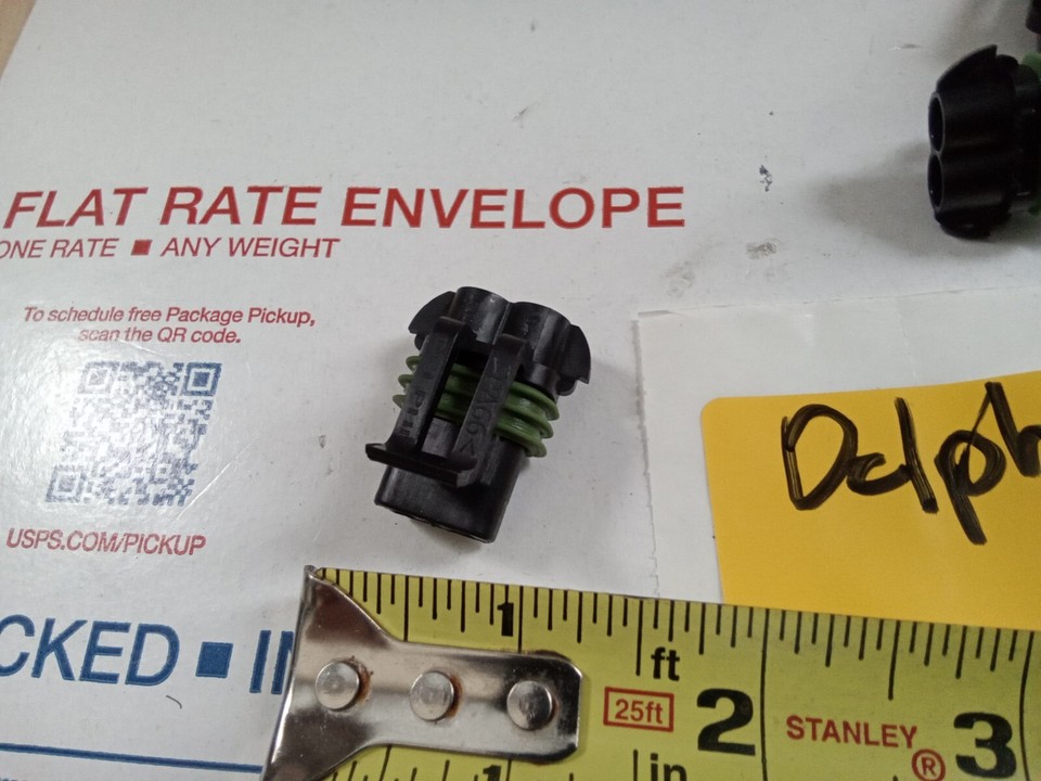 DELPHI PA66 2 WAY PLUG, WEDGE LOCK BLACK CONNECTOR, LOT OF 5 NEW,C6 | eBay