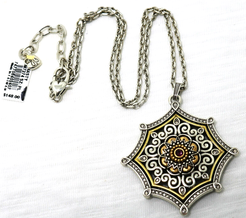 Brighton DYNASTY STELLA NWT $148 Purple Crystal Silver Gold Reversible ...