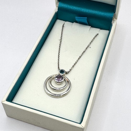 Kit Heath 925 Sterling Silver Round Pendant Chain Necklace Modernist ...