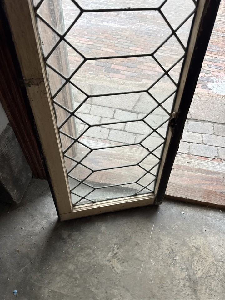 Sg5273 Antique Leaded Glass Window 17.25 X 34.5 | eBay