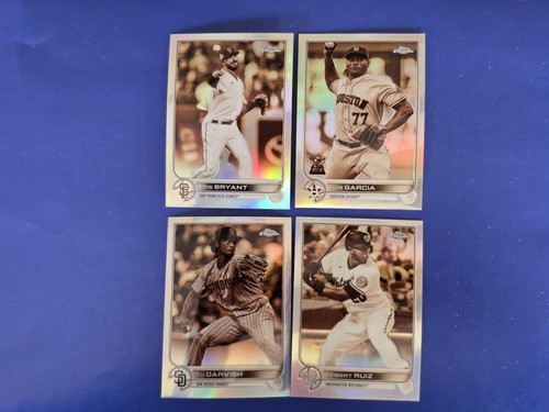 2022 Topps Chrome Baseball Sepia Refractors 4-card Lot #'s 9/12/191/218 ...