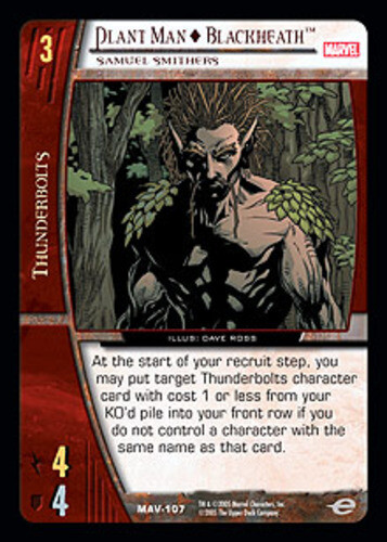 VS System: Plant Man Blackheath, Samuel Smithers [Played] Marvel The ...