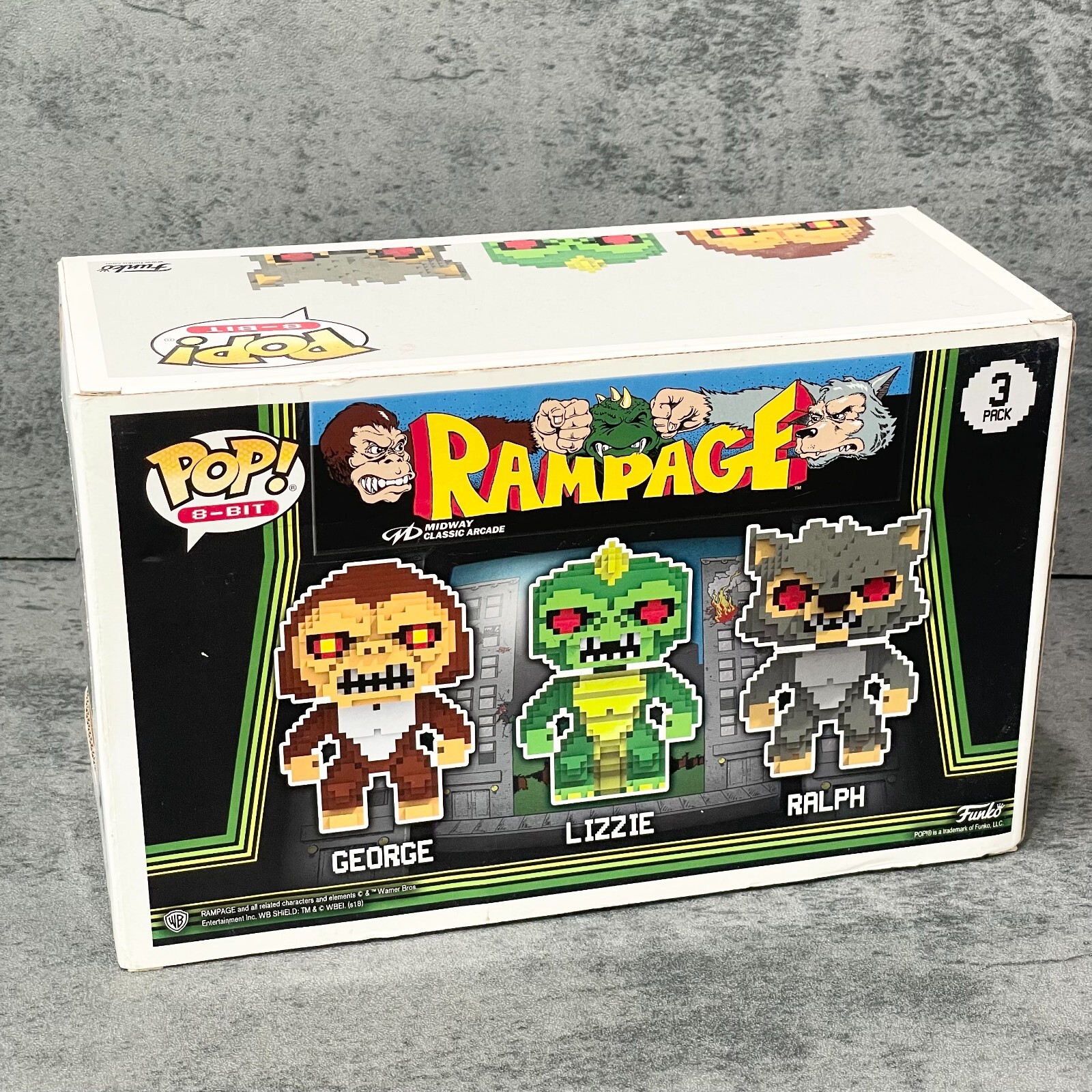 Funko Pop 8 Bit Rampage 3 Pack George, Lizzie, Ralph Walmart Exclusive ...
