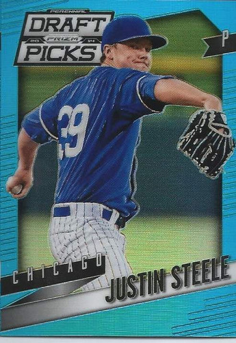 Justin Steele 2014 Panini Prizm Perennial Draft blue insert rookie card ...