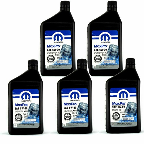5x MOPAR 5W20 HUILE MOTEUR 0.946L POUR JEEP CHRYSLER DODGE 68218890AB ...