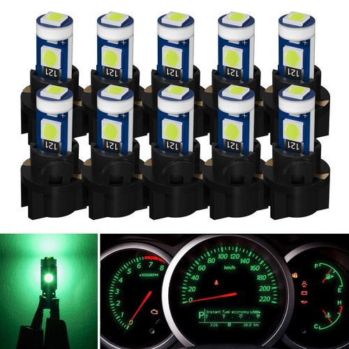 10pcs T5 Green 3030 LED Instrument Gauge Cluster Dash Light Bulbs W ...