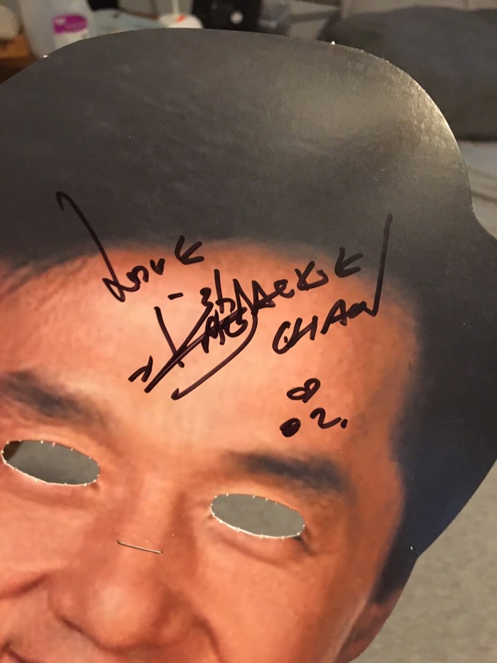 JACKIE CHAN RARE THE TUXEDO HAND SIGNED MASK MOVIE PREMIER BILL ZWECKER ...