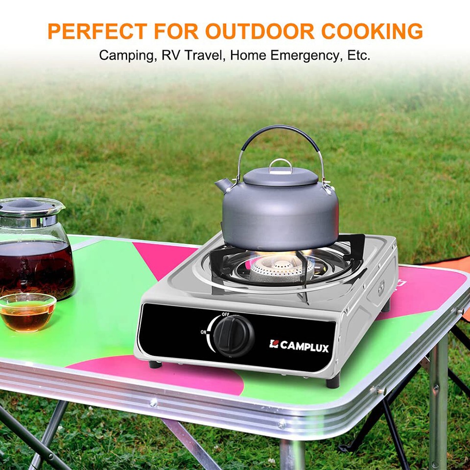 Camplux Portable Gas Cooktop Stand with AUTO Ignition LPG Propane ...