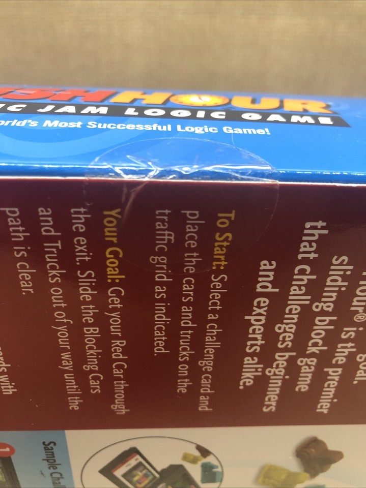 Rush Hour Traffic Jam Game Puzzle Logic Brain Teaser Game ThinkFun New ...