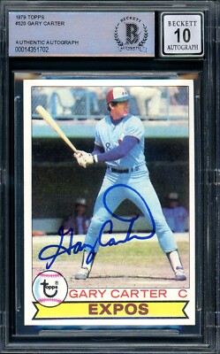 GARY CARTER signed/auto'd 1979 Topps #520 GEM MINT ON CARD AUTO BGS 10 ...
