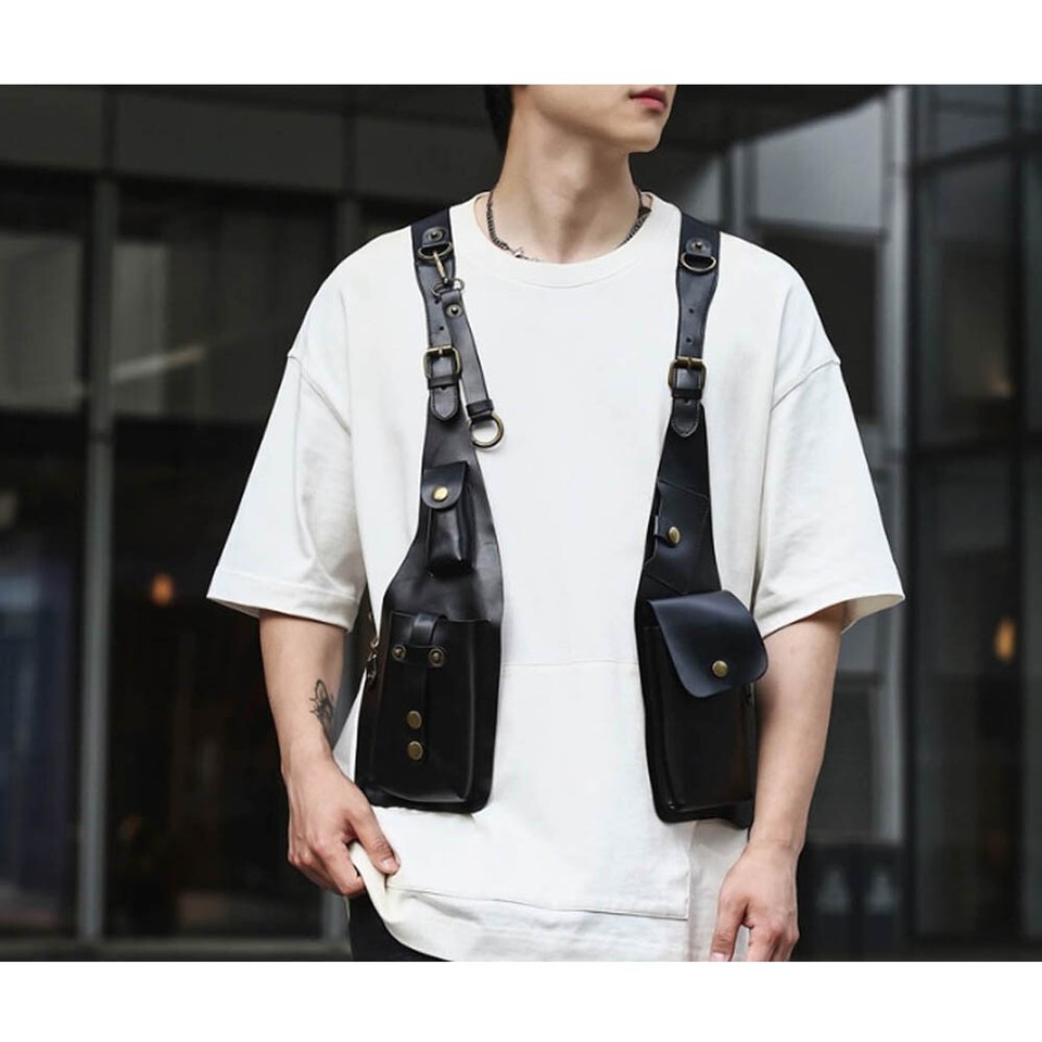 US Adjustable Men Anti-Theft Underarm Shoulder Bag PU Leather Wallet ...