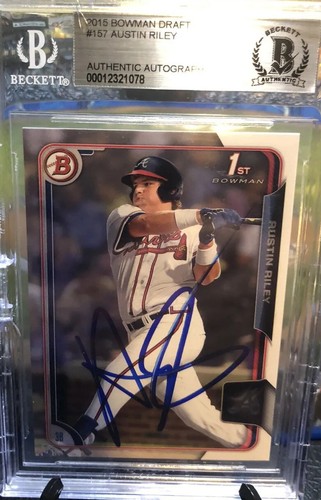 2015 Austin Riley Bowman Draft Rookie Auto Beckett | eBay