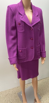 ST JOHN Raspberry Knit Skirt Suit Size 6/10 (R2) | eBay