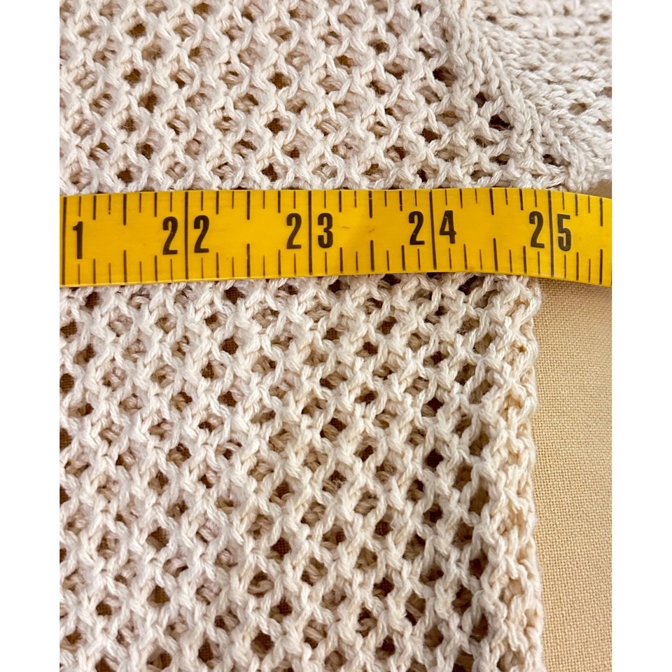 LOVE CHANGE ITALY Cream Crochet Open Knit Cardigan Sweater Women 2X ...
