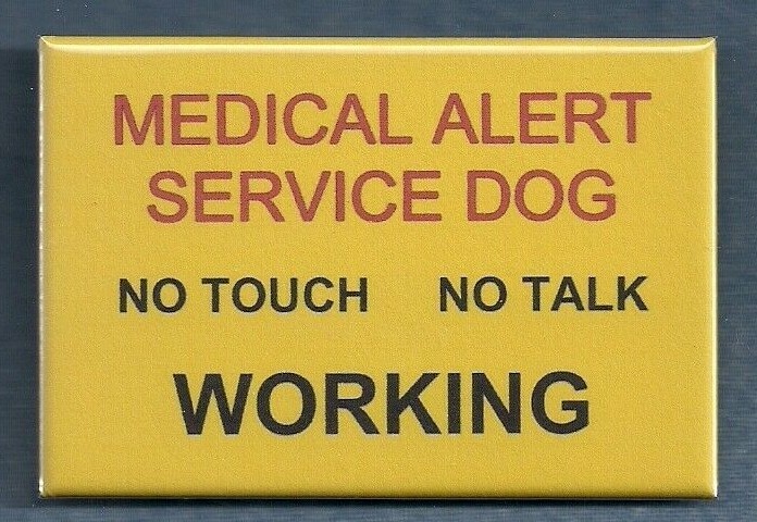 MEDICAL ALERT SERVICE DOG - service dog button w/pin back | eBay