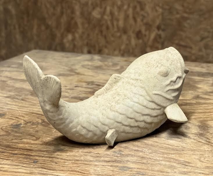 Patio Fish Koi Statue Stone Sea Animal Sculpture Realistic Fish Figure ...
