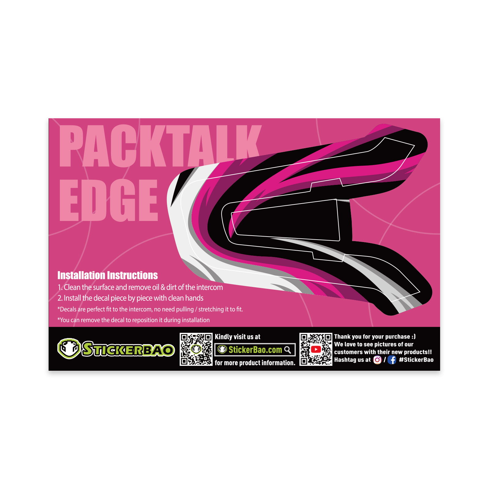 For Cardo Packtalk EDGE Intercom Protection Adhesive Skin Cover Sticker ...