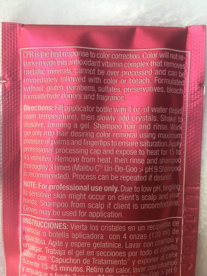 6 Malibu CPR Color Remover Pigment Reducer Hair Stain Repair 6 ...