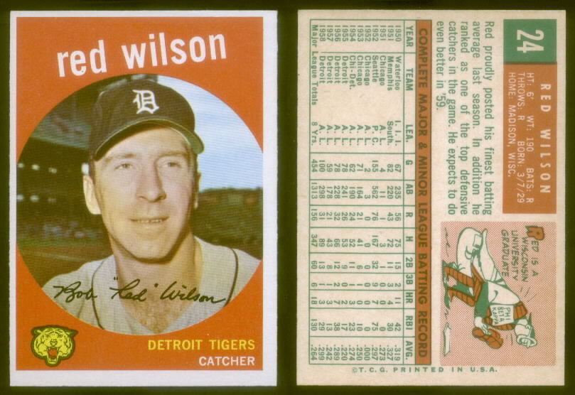 (27935) 1959 Topps 24 Red Wilson Tigers-EM | eBay
