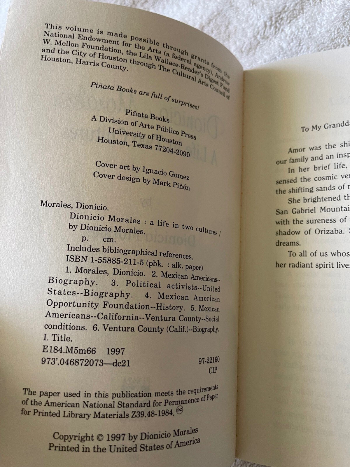 Dionicio Morales : A Life in Two Cultures by Dionicio Morales (1997 ...