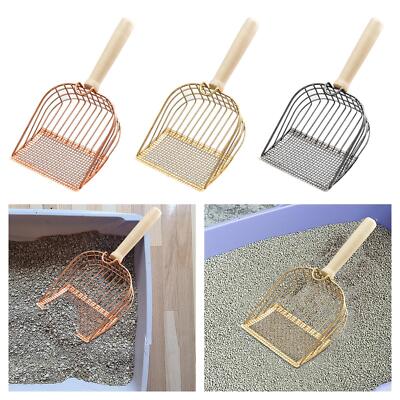 Metal Litter Scooper Cat Litter Sifter Shovels Mesh Screen Fecal Spoon ...