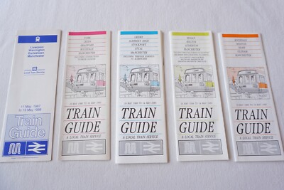 1987-1989 Manchester Area British Rail Railway Timetable x5 Liverpool ...